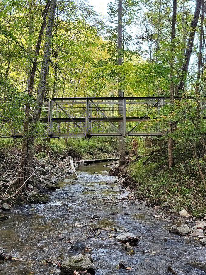 This babbling brook and rustic footbridge could convince even the most dedicated city-dweller that maybe, just maybe, Thoreau was onto something.