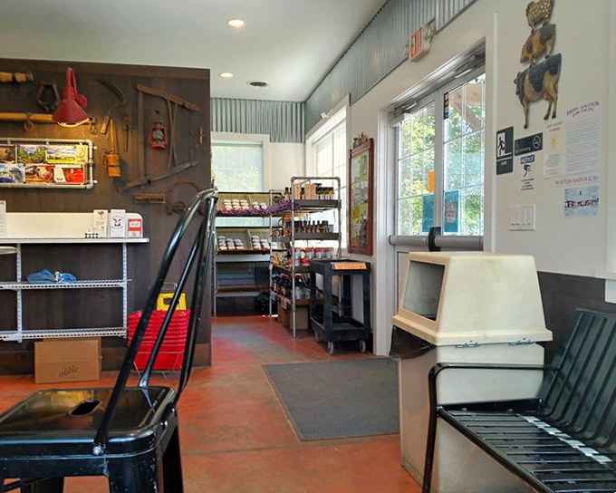 The farm store's rustic interior feels like stepping into your grandparents' pantry—if your grandparents were dairy wizards with impeccable taste.