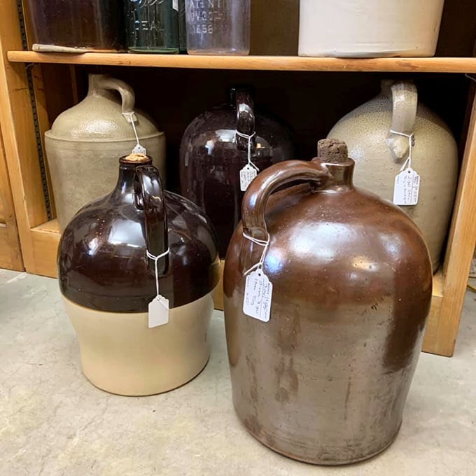 Moonshine jugs or pioneer water storage? Either way, these stoneware vessels tell stories of an Ohio before convenience stores and plumbing.