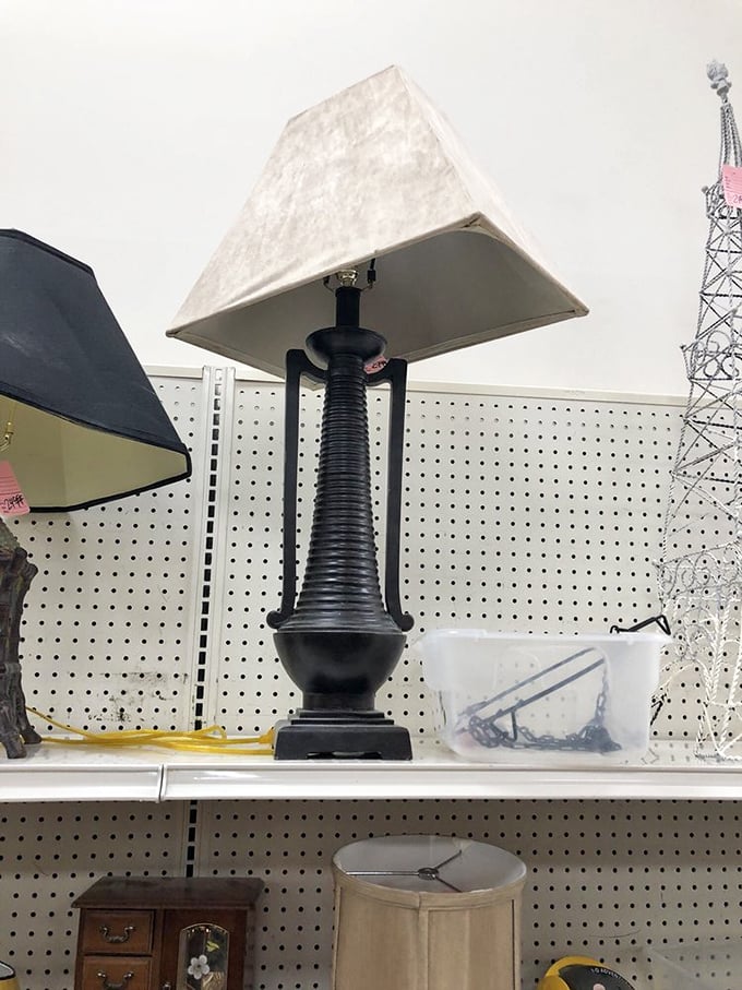 This lamp doesn't just illuminate a room—it makes a statement. That statement might be "the 1980s called," but at this price, who's arguing?