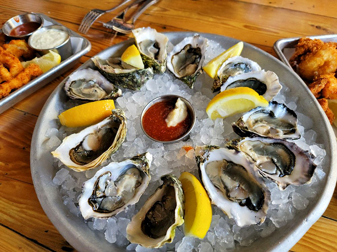 Oysters on ice—nature's perfect appetizer. Each one a briny little time capsule from the ocean, just waiting for a squeeze of lemon.
