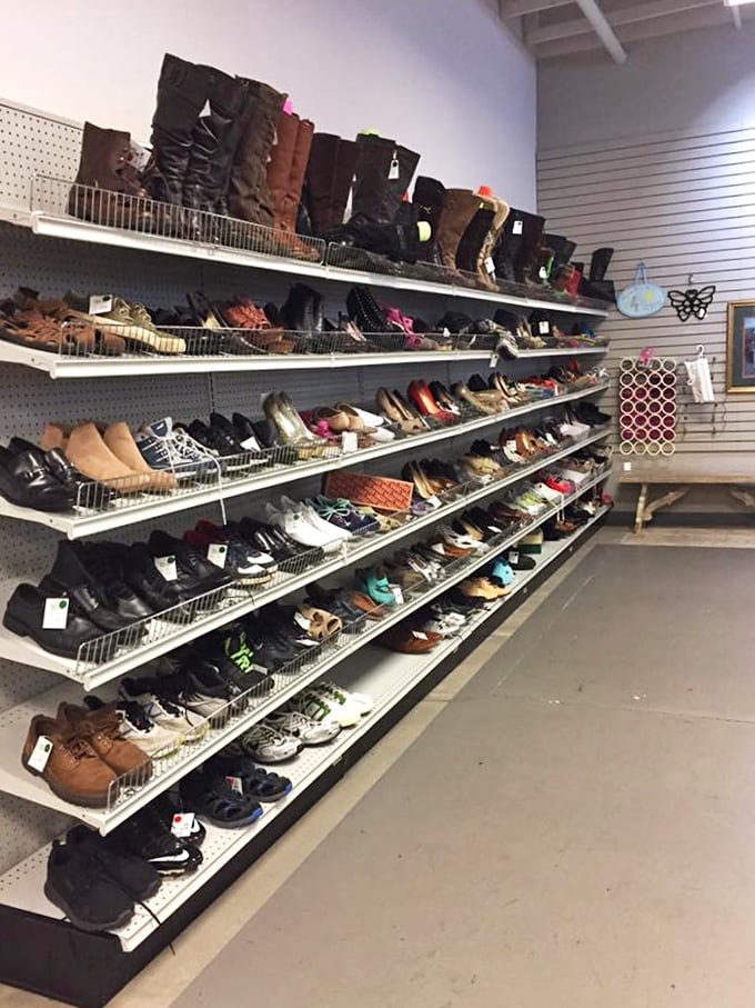 Shoe heaven exists, and it's organized by size and style—from practical flats to boots that have barely touched pavement.