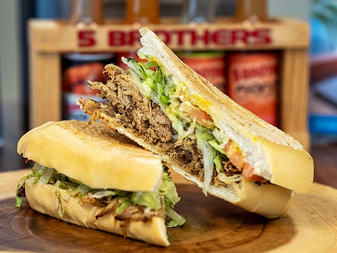 The steak sandwich doesn't need fancy plating or garnishes—just honest ingredients stacked generously between bread that knows its supporting role.