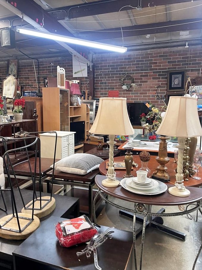 Table settings that could host anything from Sunday brunch to a vintage-inspired dinner party. These lamps have illuminated countless stories before yours.