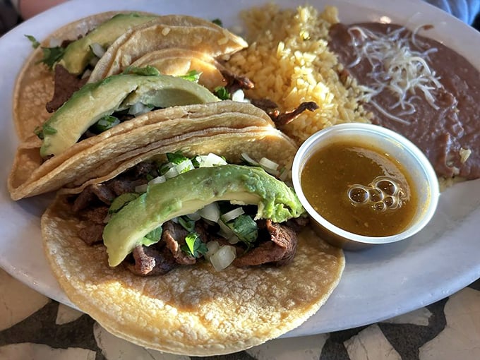 Tacos that tell a story with every bite—tender meat, fresh avocado, and handmade tortillas. This is the trilogy your taste buds have been waiting for. 