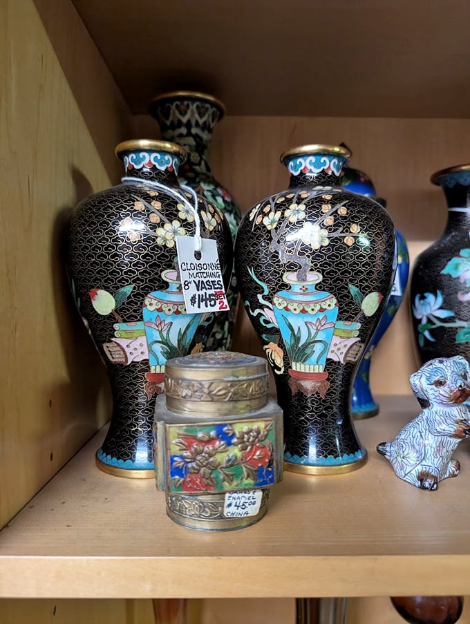 Cloisonné vases showcase intricate craftsmanship that predates planned obsolescence. They've outlasted eight iPhone generations and still look spectacular.