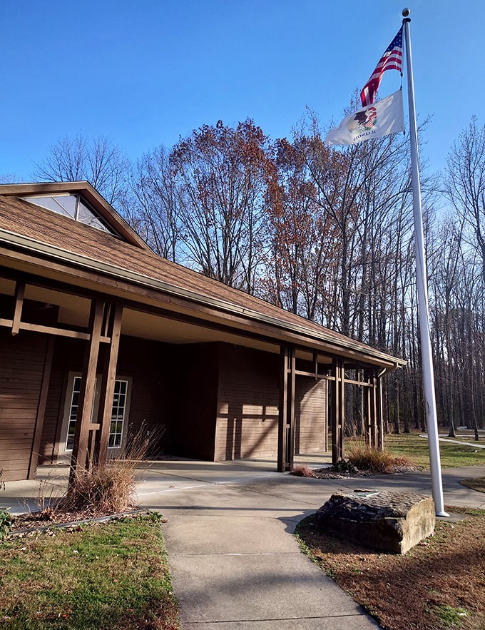 The visitor center—where park rangers have answered "Is that poison ivy?" approximately 10,000 times since breakfast.