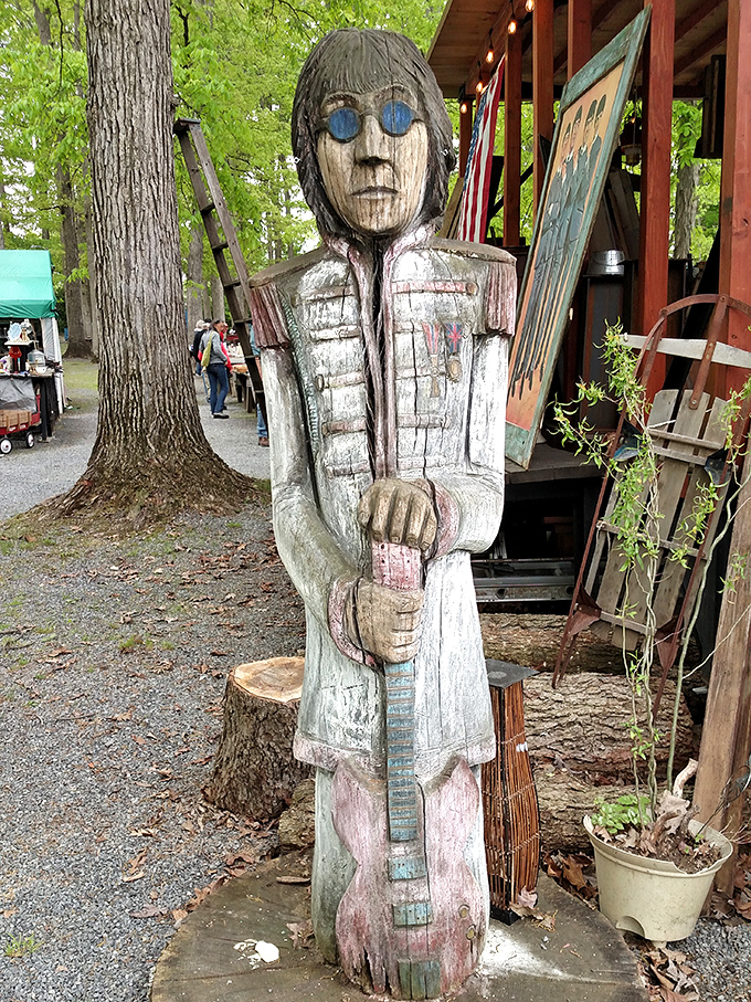 Meet John Lennon's wooden doppelgänger! This folk art carving proves that Pennsylvania craftspeople have both skill and a sense of musical history. 