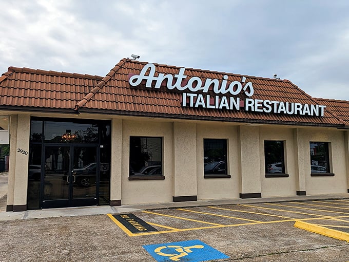 Antonio's Flying Pizza: Classic Italian restaurant vibes with that iconic red-roofed entrance. Where pizza traditions have been honored for generations!