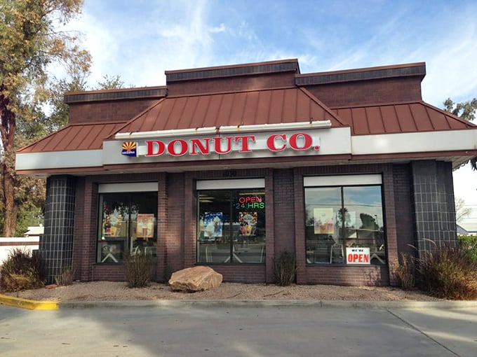 Arizona Donut Co.'s rustic brick building houses sweet treasures. That copper roof has witnessed countless morning sugar rushes!