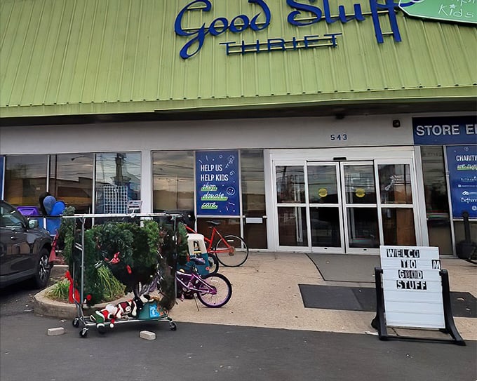 Good Stuff's cheerful green exterior matches its mission—bringing smiles through bargains while helping local kids.