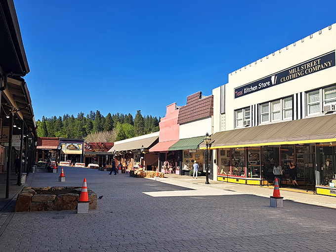 Grass Valley's historic downtown—where the Gold Rush era meets modern shopping in a pedestrian-friendly time warp.