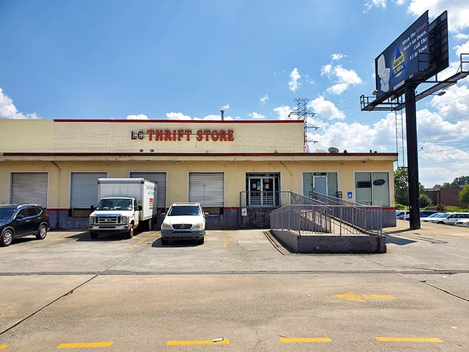Last Chance Thrift Store's no-nonsense exterior hides a wonderland of bargains that would make even your frugal aunt jealous.