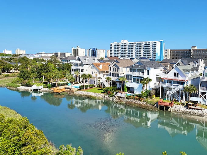 Myrtle Beach's waterfront homes create a postcard-perfect scene of coastal living. Where morning coffee comes with million-dollar views!