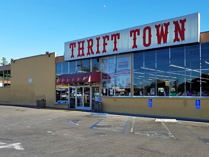 Those giant red letters don't lie – this really is an entire town of thrifted treasures.