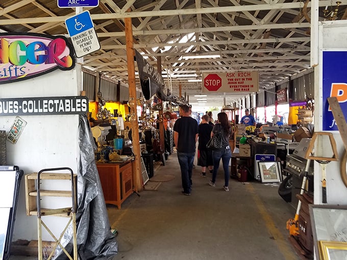 Waldo's market has that authentic country feel—wooden beams overhead and treasures as far as the eye can see.