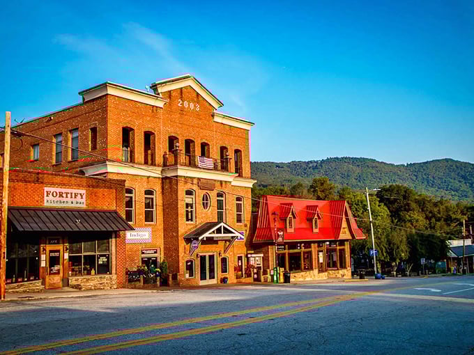 Clayton’s red-brick landmarks glow in the mountain light, where history and hometown pride stand side by side.