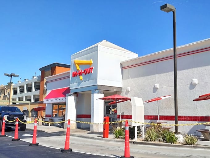 In-N-Out's clean lines and palm trees are as Californian as convertibles and sunsets – a burger institution that's earned every bit of its legendary status.