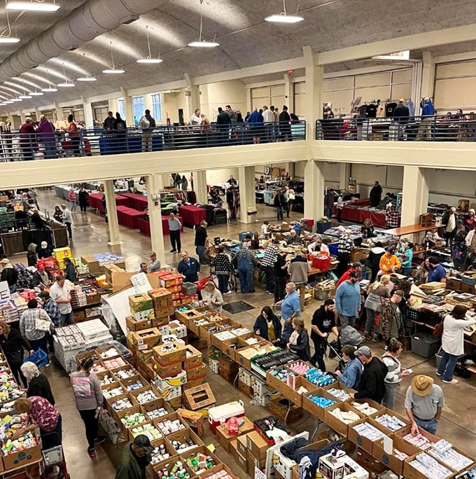 Neat rows of merchandise create a bargain hunter's paradise at Knoxville Flea Market. Organization makes the treasure hunt even sweeter.