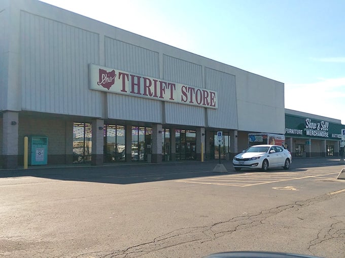 The clean, spacious exterior of Ohio Thrift Store belies the treasure trove within. Don't let the simple facade fool you!