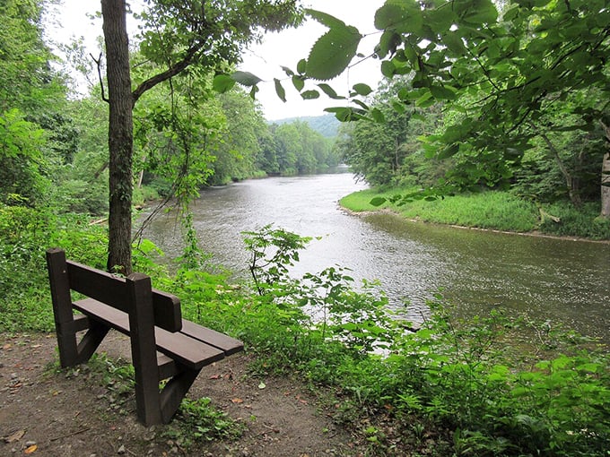 The peaceful waterway flowing through Oil City offers scenic views and recreation opportunities for retirees on a budget.