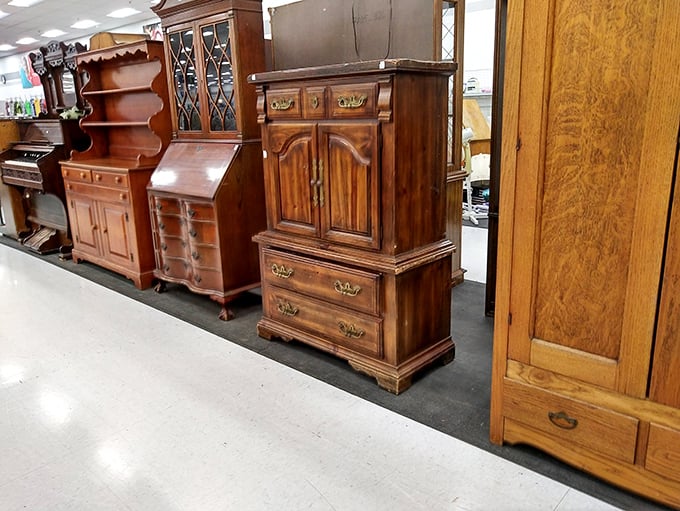 Furniture with stories to tell! These wooden sentinels have witnessed family dinners and homework sessions long before Netflix existed. Solid craftsmanship never goes out of style.