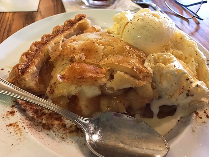 This apple pie à la mode doesn't just satisfy your sweet tooth – it reconciles you with the universe.