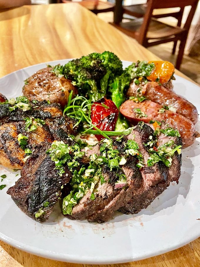 The asado trio showcases Argentina's greatest hits on one plate, like a culinary greatest hits album you can eat.