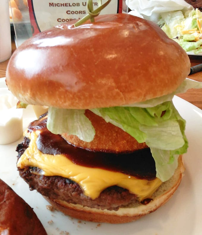 This burger isn't messing around – it's what happens when BBQ and cheese throw a party.