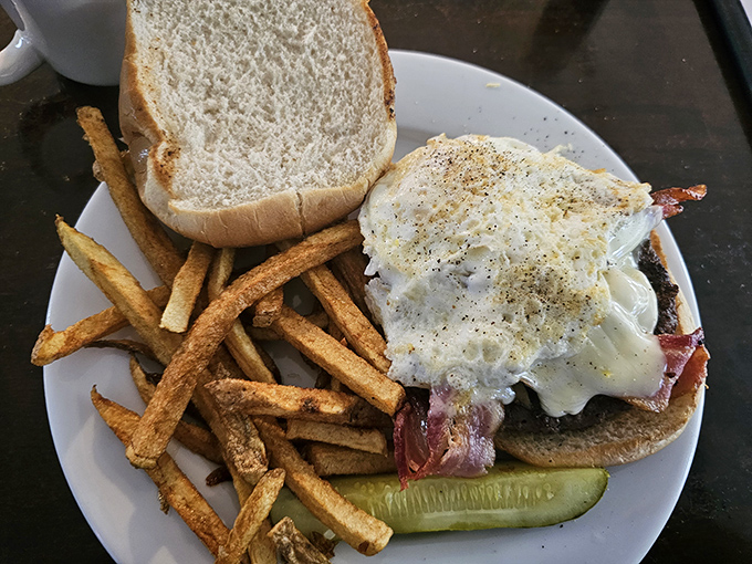 The burger that answers the eternal question: "Would this be better with an egg on top?" (Spoiler alert: yes, always yes.)