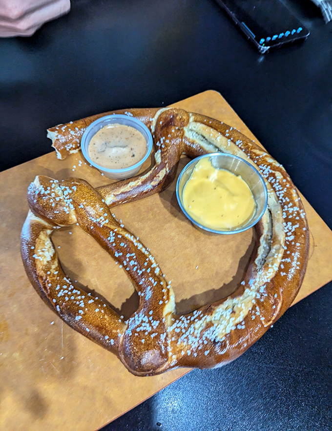 A Bavarian pretzel so perfectly golden, it could make Oktoberfest jealous of Ohio's culinary prowess.