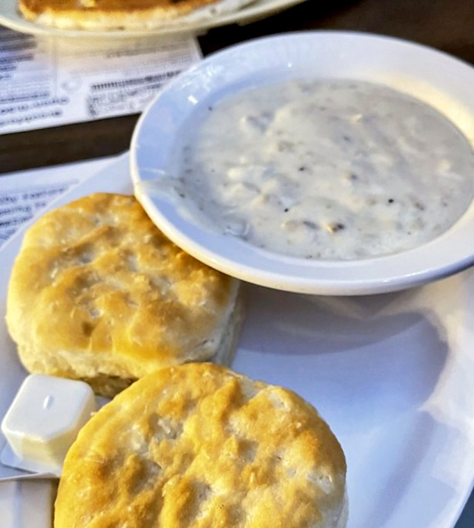 Southern comfort in a bowl – biscuits waiting to be smothered in creamy gravy. Grandmothers everywhere would give their nod of approval.