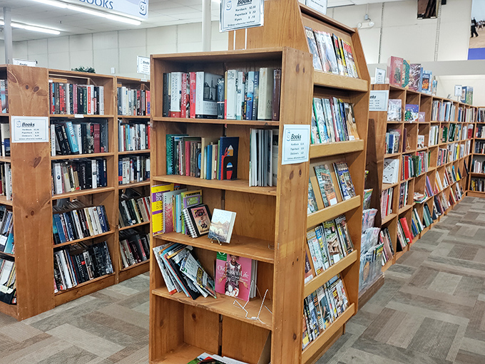Bibliophiles beware—these wooden shelves of literary treasures might turn your quick visit into an hours-long page-turning expedition.