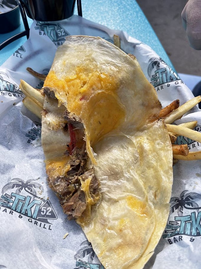 This quesadilla doesn't just contain brisket—it showcases it, with cheese acting less like a feature and more like the world's most delicious delivery system.