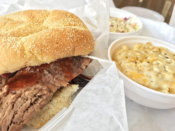 The perfect brisket sandwich doesn't exi— Oh wait, there it is, alongside mac and cheese that would make your grandmother both jealous and proud.