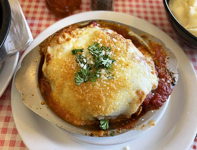 Buffalo chicken parmesan that's bubbling with cheese and flavor – like your favorite comfort foods had a delicious baby.