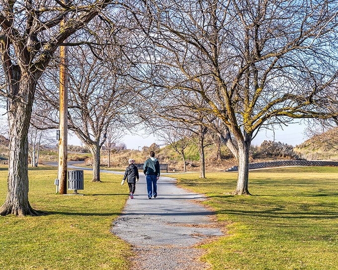 Morning walks in Butte Park—where the biggest traffic jam might be a family of ducks crossing your path.