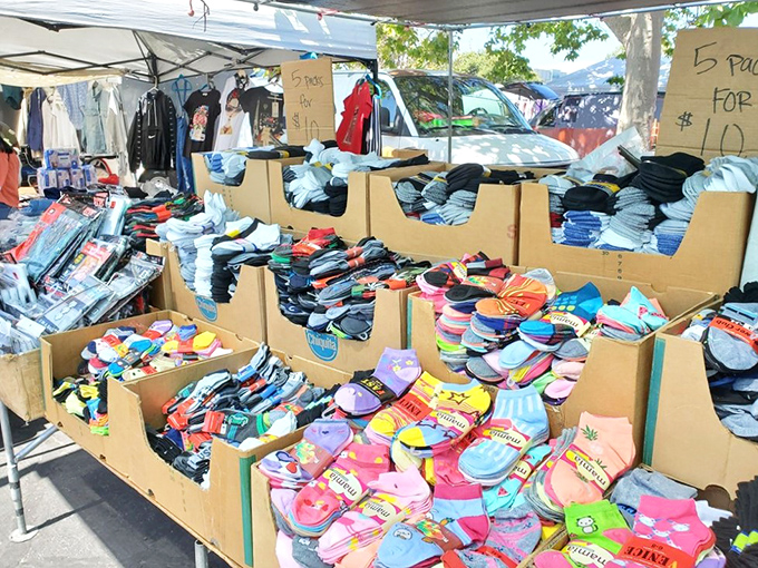 The sock buffet – where your feet can dress better than you do for just a few dollars per pair.