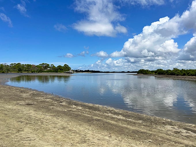 Nature's infinity pool – Cedar Key's tidal flats mirror the sky so perfectly you'll wonder where the water ends and heaven begins.
