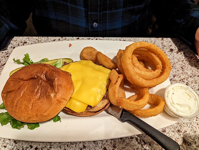 A cheeseburger that doesn't need fancy aioli or artisanal buns—just honest ingredients that remind you why classics became classics.