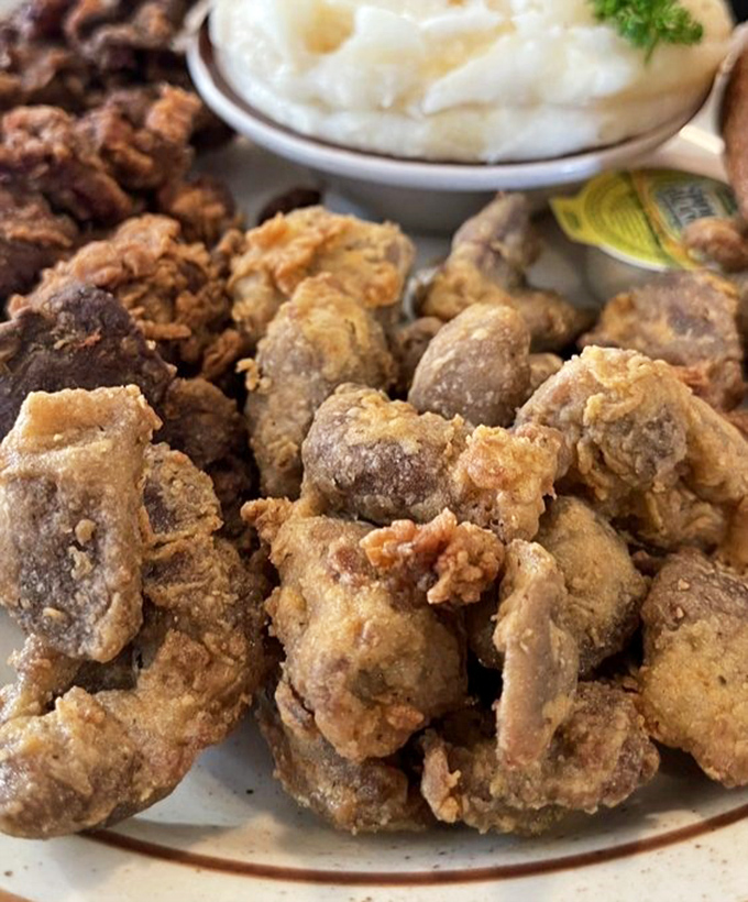Chicken livers for the culinary brave—crispy, rich, and deeply satisfying in that old-school way that makes you feel connected to generations of diners.