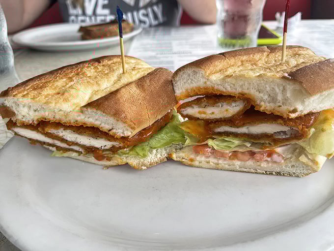 This chicken sandwich isn't trying to start a Twitter war or break the internet—it's just quietly being delicious while the world obsesses over trends.
