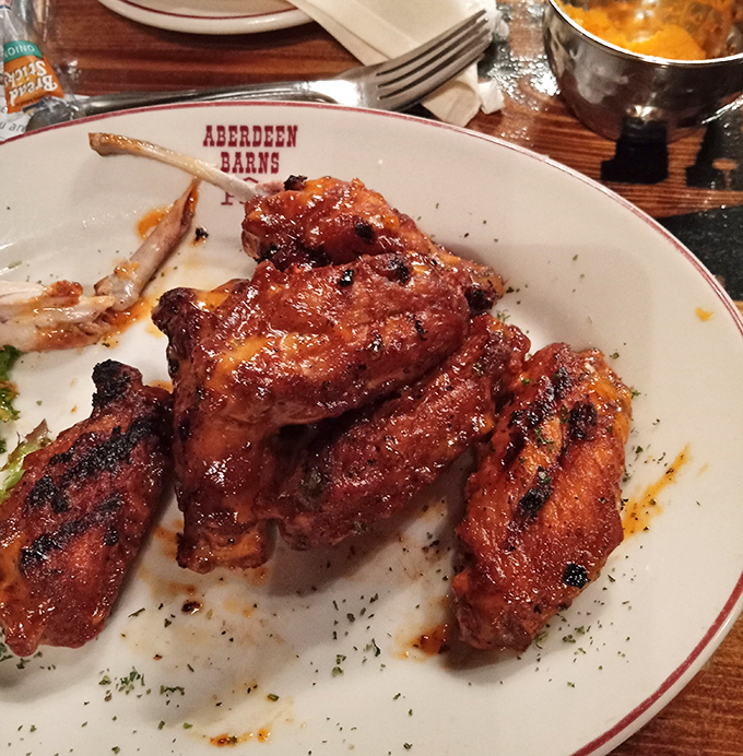 Chicken wings that have clearly been introduced to fire and flavor in equal measure – these aren't your average sports bar afterthoughts.