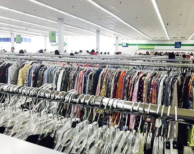 The clothing section rivals department stores with its organization and selection, minus the heart-stopping price tags.