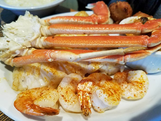 Snow crab legs and perfectly seasoned shrimp—nature's way of saying "You deserve something special tonight."
