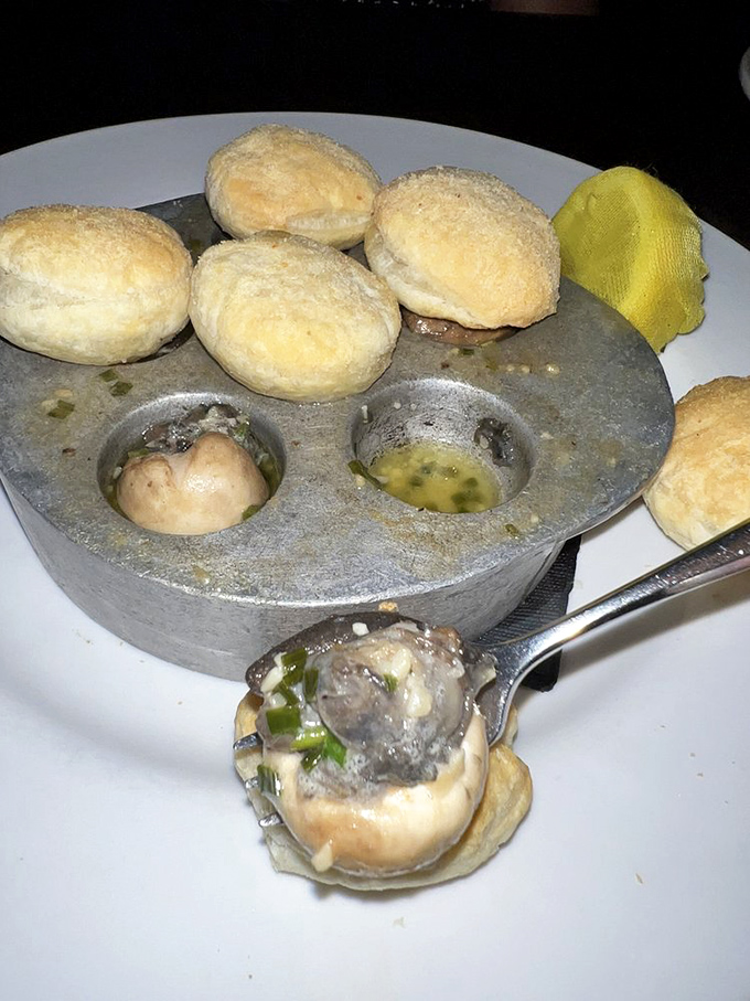 Escargot swimming in garlic butter – proof that good things come to those who venture beyond beef.
