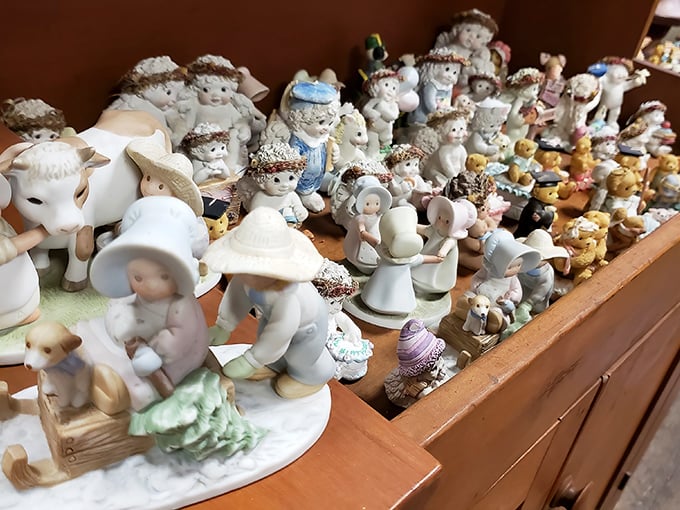 These aren't just figurines; they're tiny ambassadors from another era, each with expressions that have witnessed decades of change.
