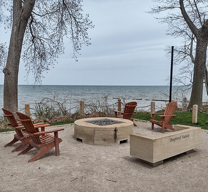 Fireside chats await at these lakefront gathering spots, where s'mores and stories become core memories against Erie's endless horizon.