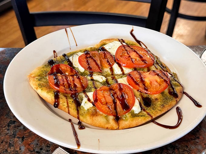 Who needs Italy when Hockessin delivers this? Fresh mozzarella, vibrant tomatoes, and a balsamic drizzle create a flatbread that's both rustic and sophisticated.