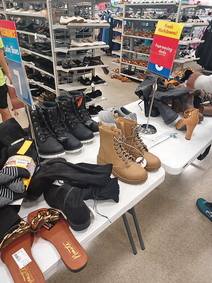 Boot heaven awaits! From practical stompers to stylish steppers, the footwear section is where patience meets payoff.